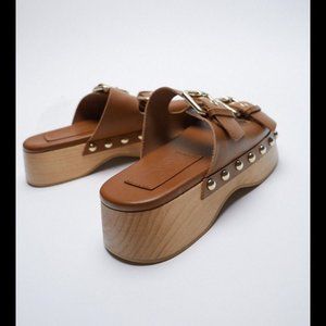 Zara | Shoes | Zara Buckled Leather Platform Clogs | Poshmark